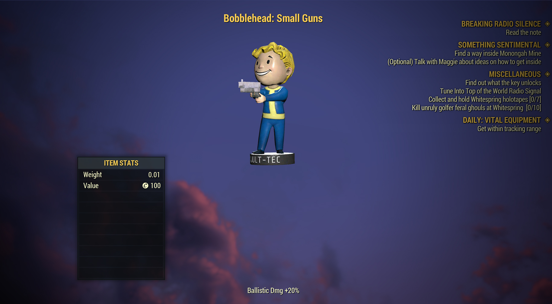 Buy Bobblehead: Small Guns x1000 ( in FALLOUT 76 Items - Offer #2525671540