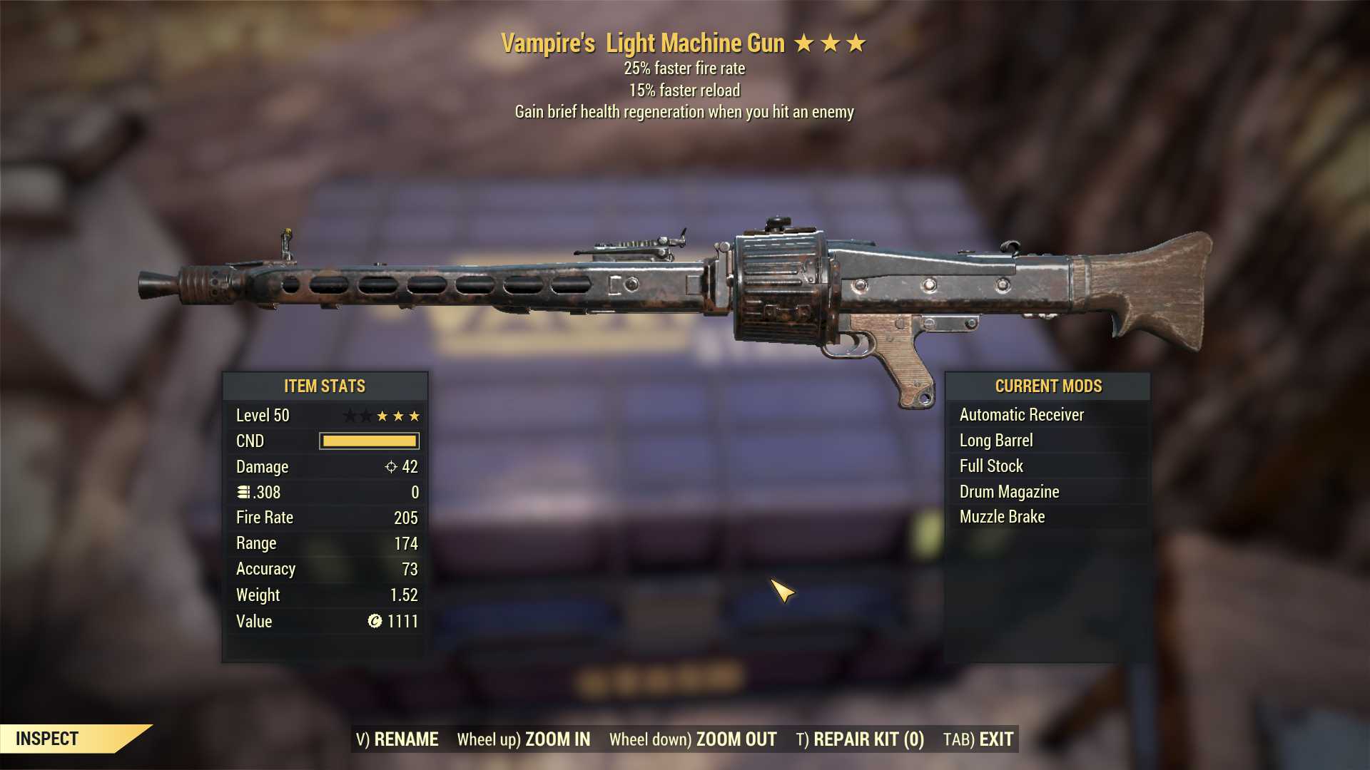Buy Vampire's Light Machine Gun (L in FALLOUT 76 Items - Offer #2525467872