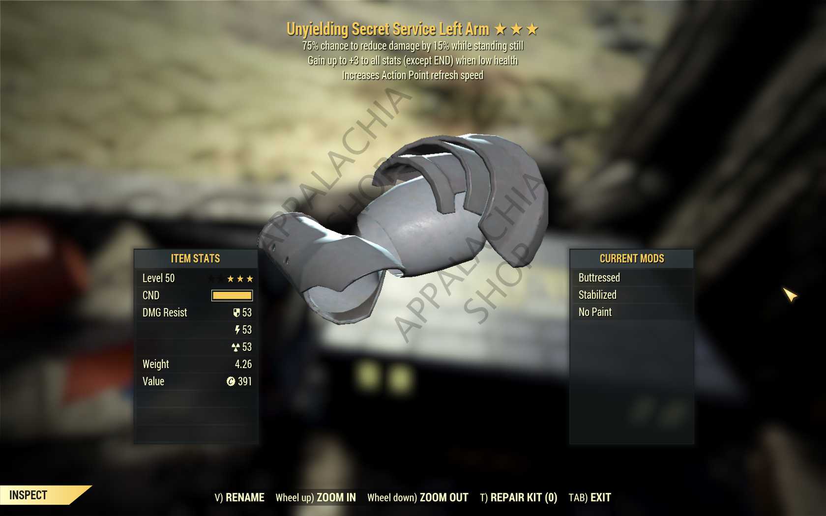 Buy Unyielding Secret Service Sent in FALLOUT 76 Items - Offer #232821631