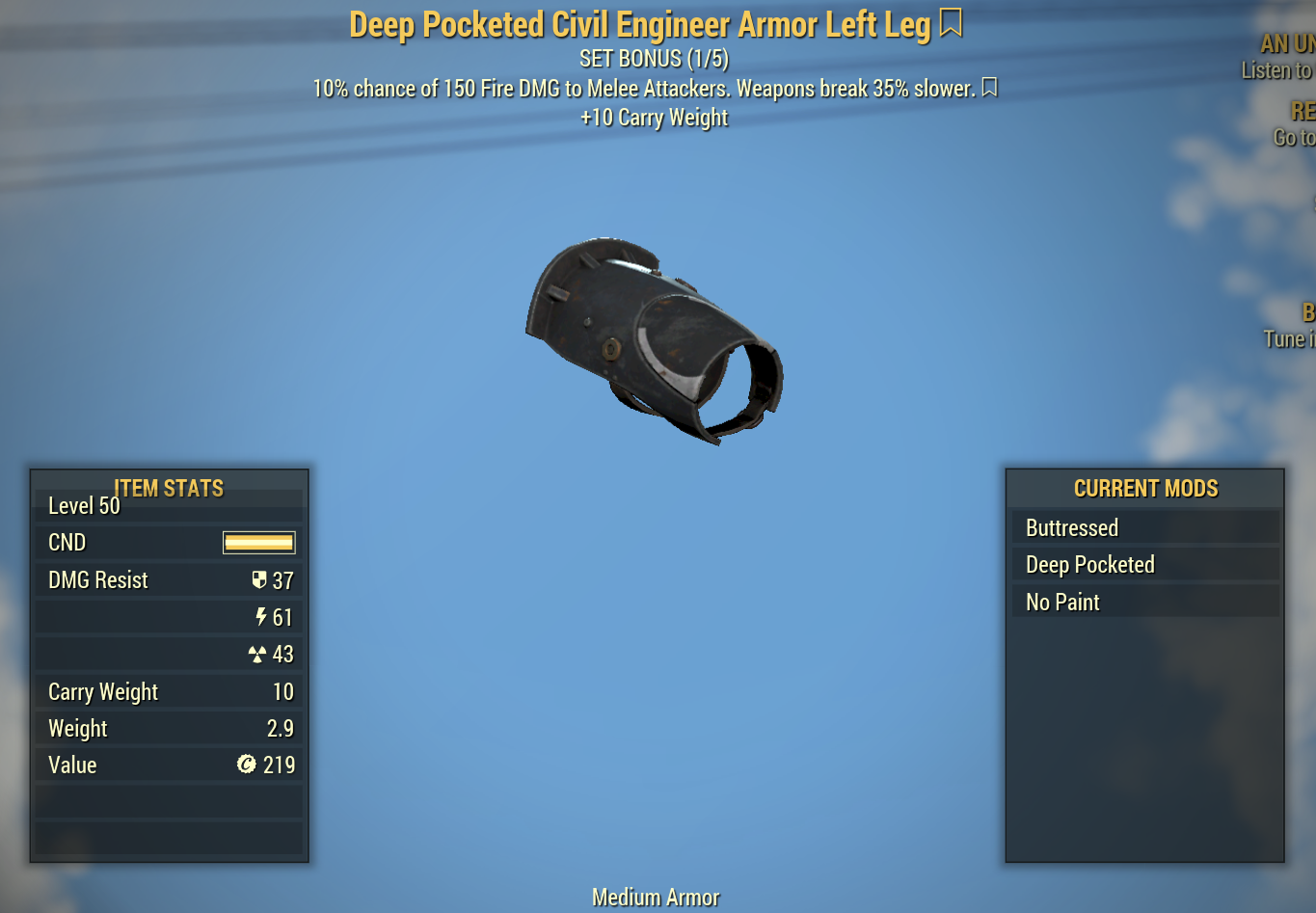 Buy Civil Engineer full modded arm in FALLOUT 76 Items - Offer #2514864801