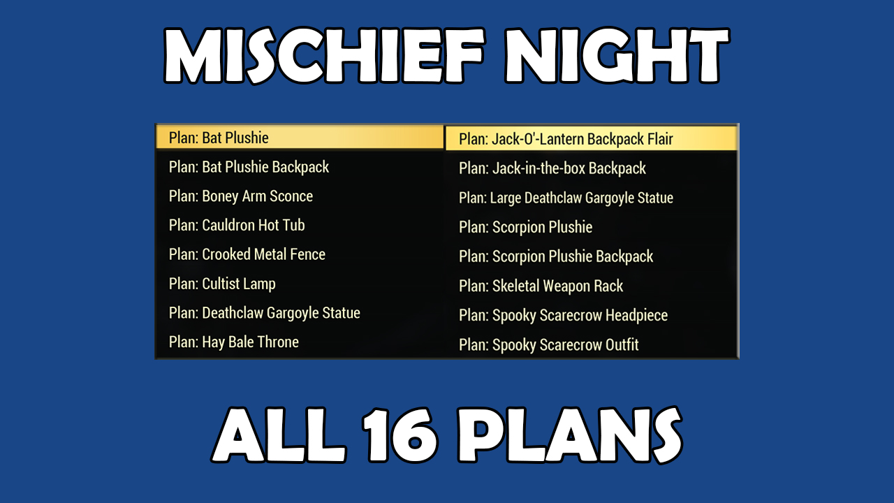 Buy [PS] Mischief Night Plans 16in in FALLOUT 76 Items - Offer #2530099124