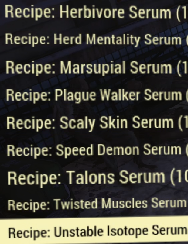 Buy Recipe: Serum Mutation Bundle in FALLOUT 76 Items - Offer #244424978