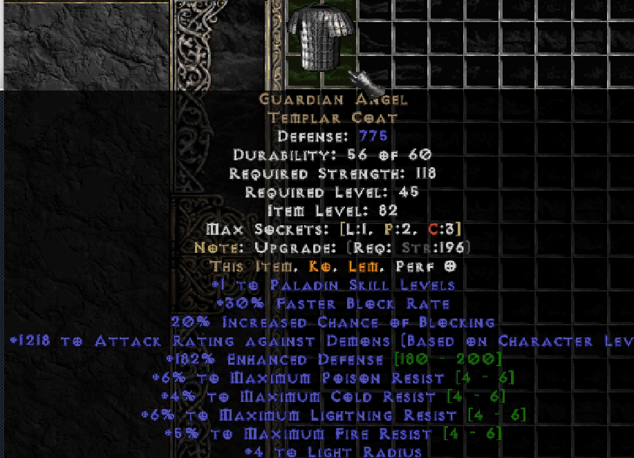 Buy Guardian Angel Armor - PD2 Sea in PROJECT DIABLO 2 Items - Offer ...