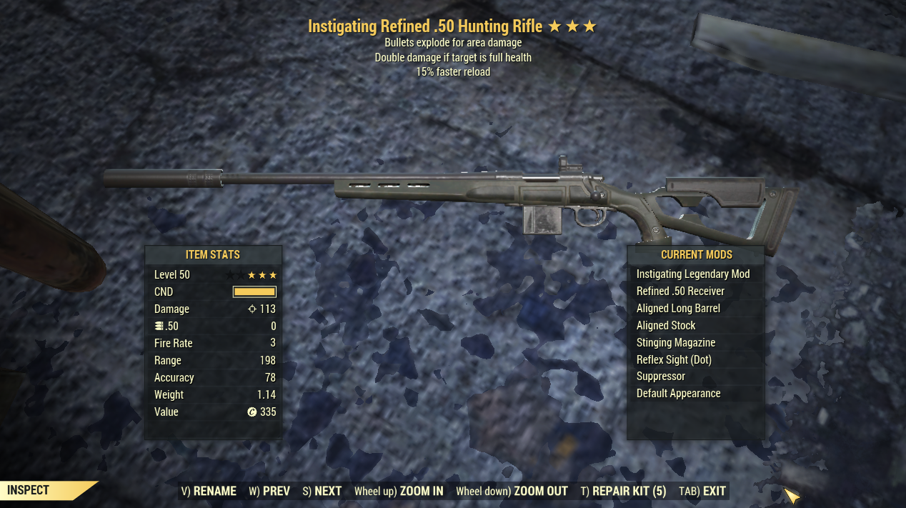 Buy Instigating Explosive Hunting in FALLOUT 76 Items - Offer #2422695163
