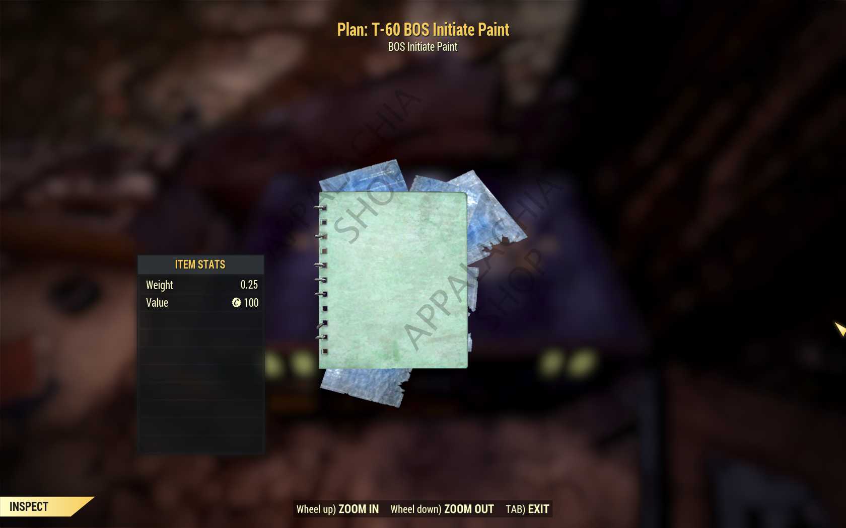 Buy Plan T-60 BOS Initiate Paint in FALLOUT 76 Items - Offer #2410398591