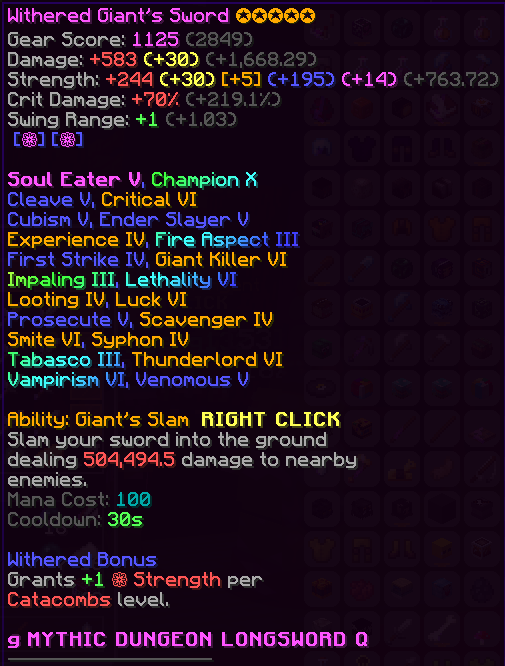 Buy MYTHIC WITHERED GIANT'S SWORD in MINECRAFT: HYPIXEL Items - Offer ...