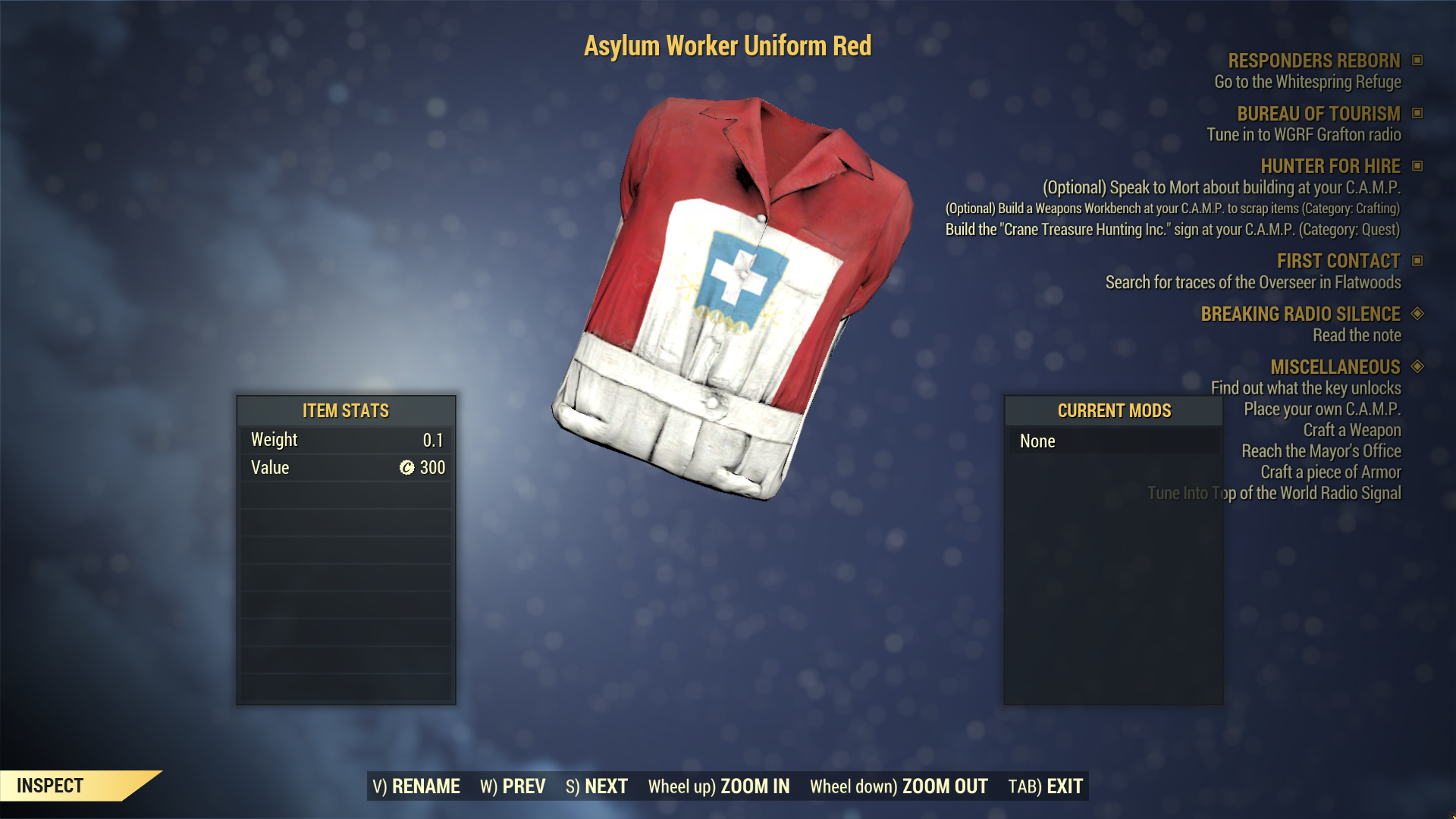 Buy Asylum Worker Uniform Red and in FALLOUT 76 Items - Offer #2430631664