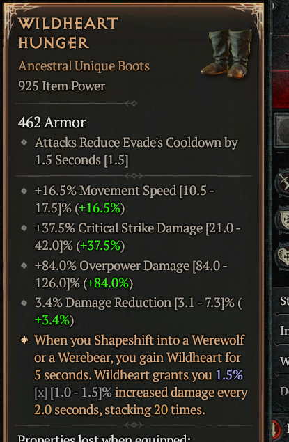 Buy Wildheart Hunger 925 IP - S4 in DIABLO 4 Items - Offer #2416916044