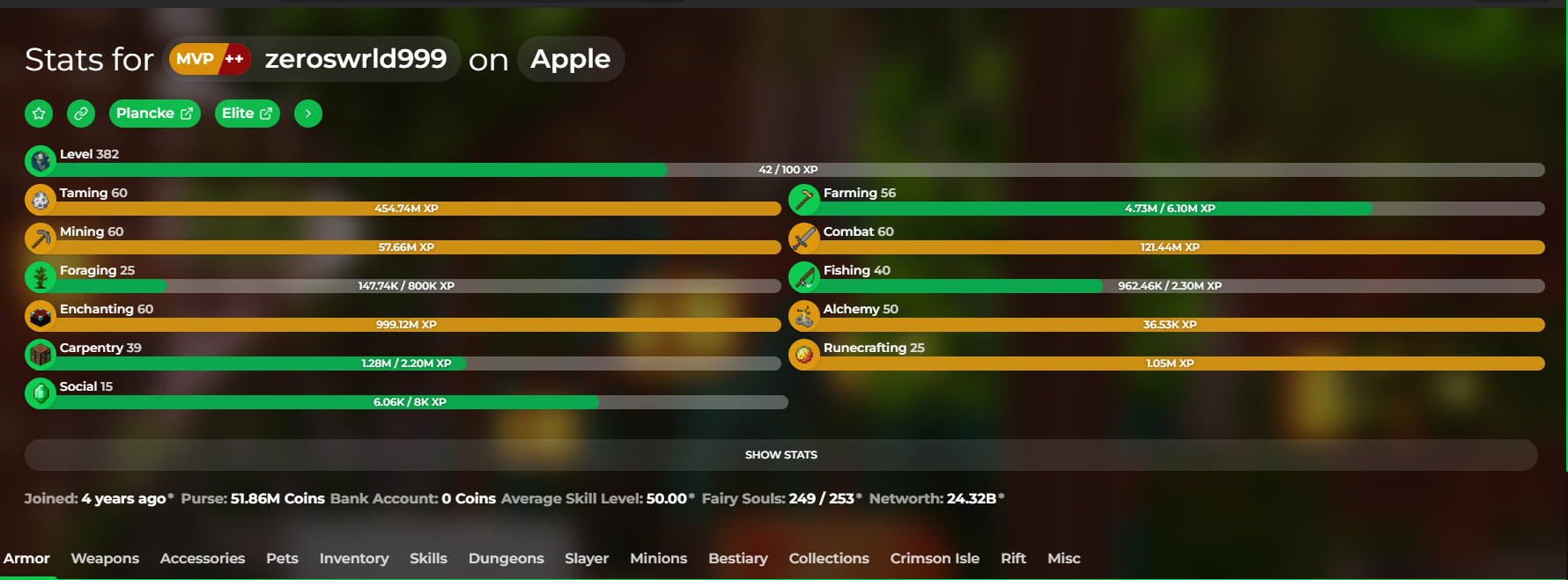 Buy ⚡️ MVP RANK | 24.32B NW | in MINECRAFT: HYPIXEL Accounts - Offer ...