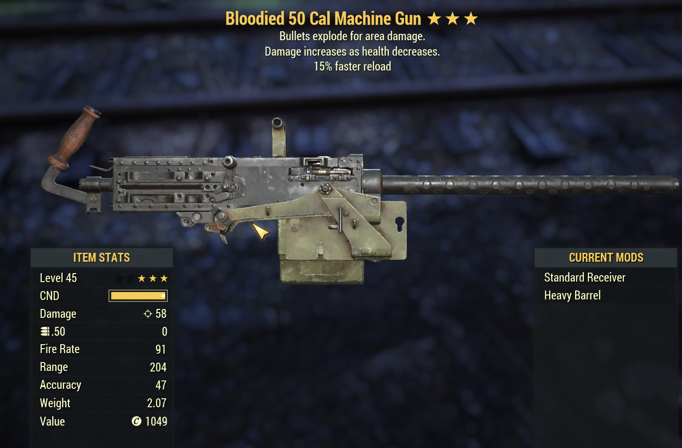 Buy Bloodied Explosive 50 Cal Mach in FALLOUT 76 Items - Offer #2420838463