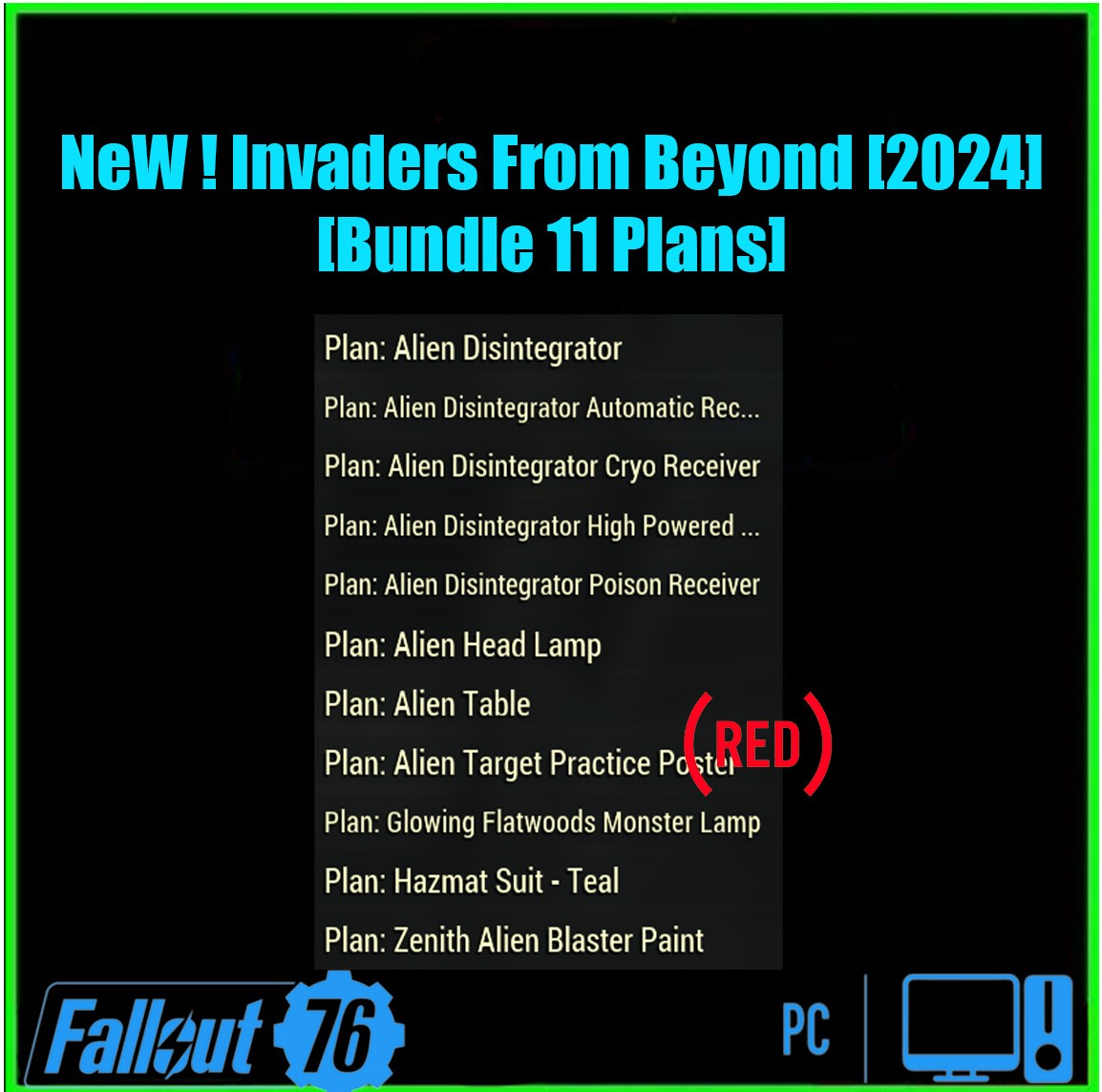 Buy New! Invaders From Beyond [202 in FALLOUT 76 Items - Offer #2413380416