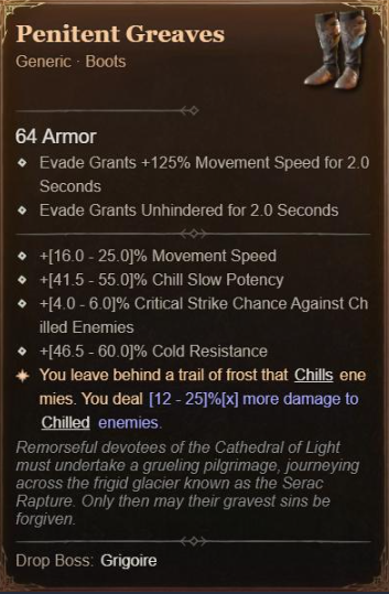 Buy S10-2GA Penitent Greaves + Ran in DIABLO 4 Items - Offer #2526886802