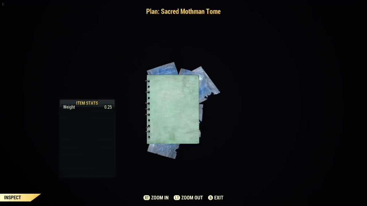 Buy [PC] Plan: Sacred Mothman Tome in FALLOUT 76 Items - Offer #2520986221