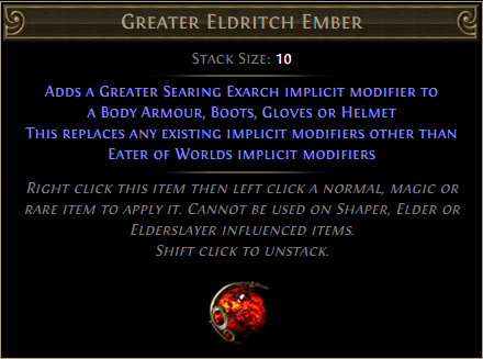Buy Greater Eldritch Ember in PATH OF EXILE Items - Offer #2336031198