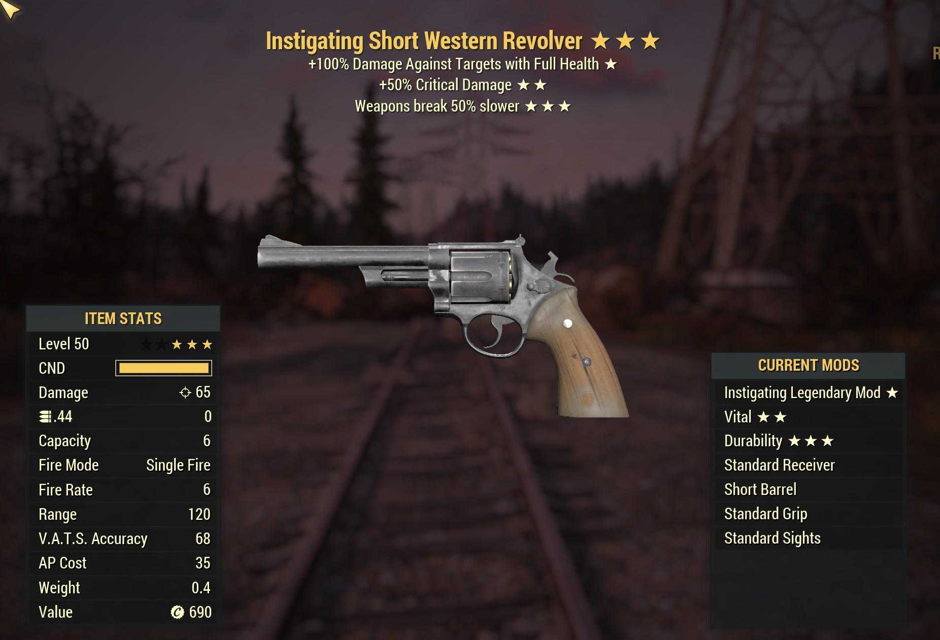 Buy Western Revolver Instigating/5 in FALLOUT 76 Items - Offer #244911516