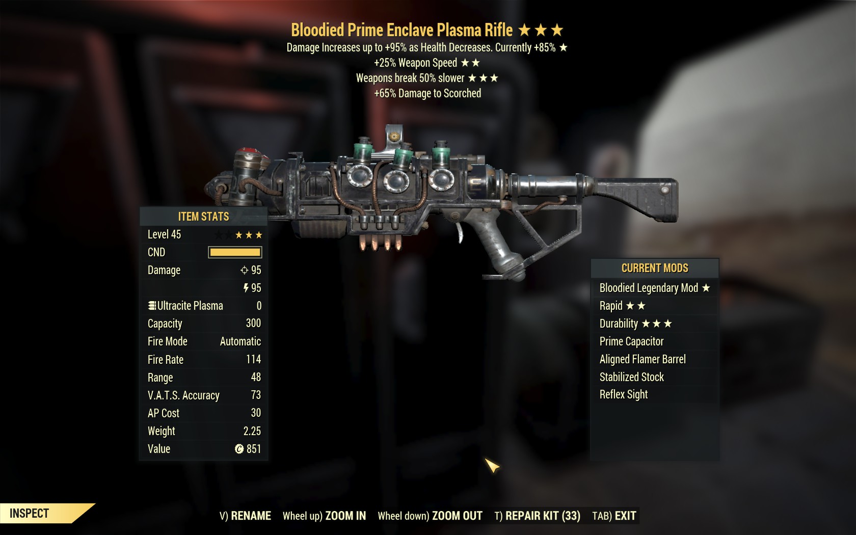 Buy Enclave Plasma Rifle /Bloodied in FALLOUT 76 Items - Offer #2412639952