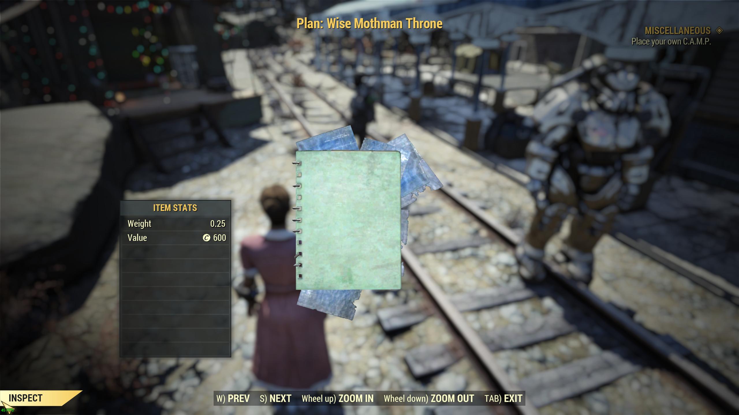 Buy Plan: Wise Mothman Throne in FALLOUT 76 Items - Offer #2529343939