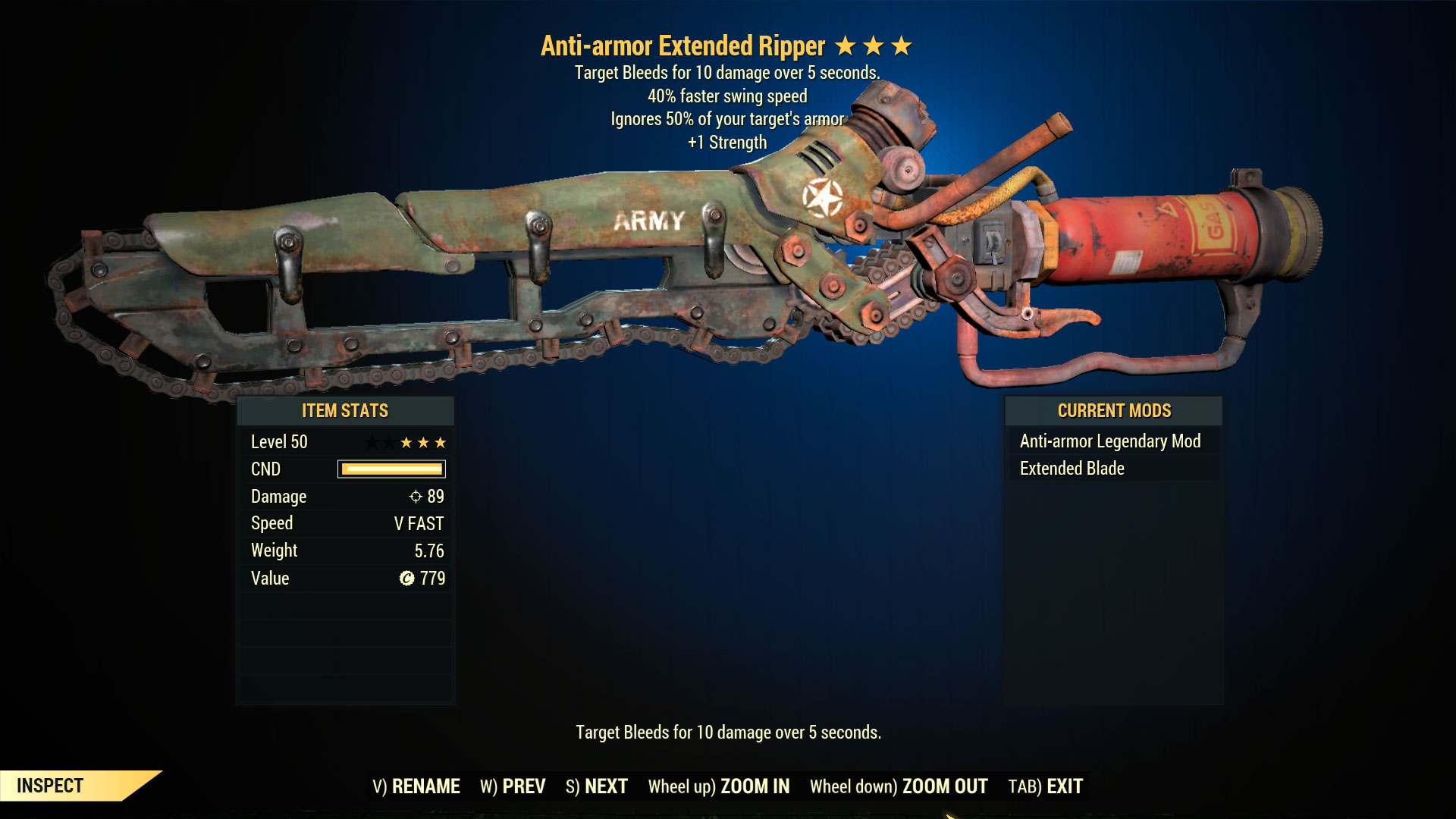 Buy Anti-armor Ripper (40% faster in FALLOUT 76 Items - Offer #2435881734