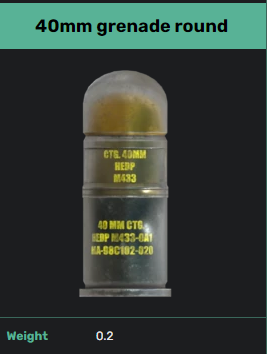 Buy 40mm grenade round [Ammo] [10. in FALLOUT 76 Items - Offer #251060216