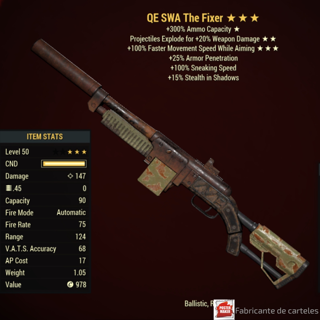 Buy Quad Explosive FIXER / QE SWA in FALLOUT 76 Items - Offer #2524773437