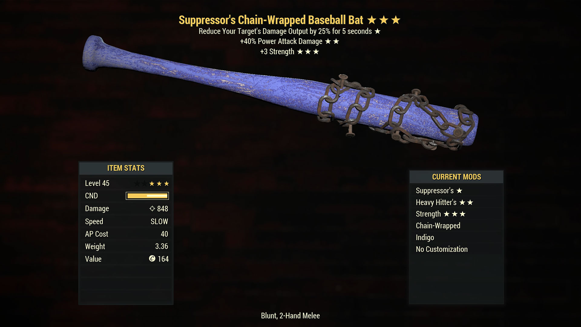 Buy [PS] Indigo Baseball Bat in FALLOUT 76 Items - Offer #2532844680