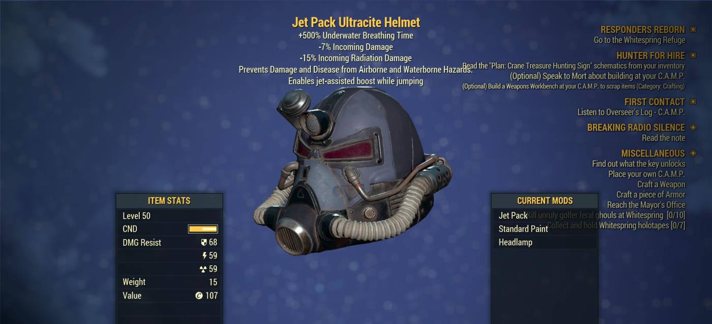 Buy Ultracite Jet Pack Helmet in FALLOUT 76 Items - Offer #252434438