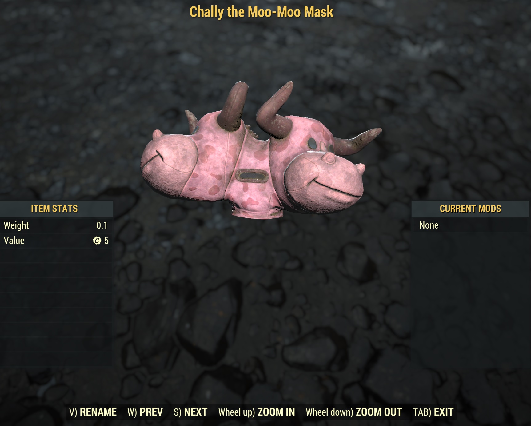 Buy Chally the Moo-Moo Mask + Chal in FALLOUT 76 Items - Offer #2517679857