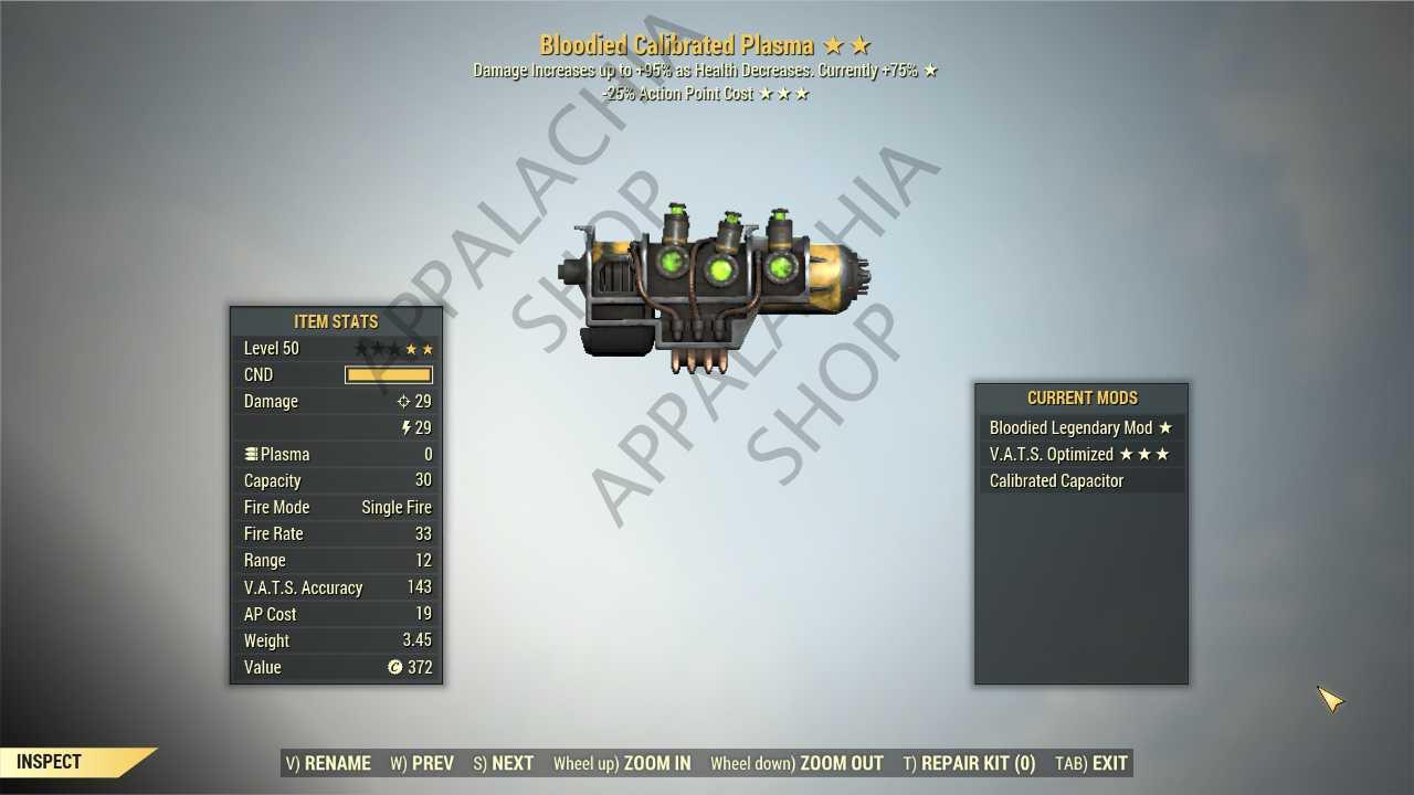 Buy Bloodied Plasma (35% less VATS in FALLOUT 76 Items - Offer #2531473820