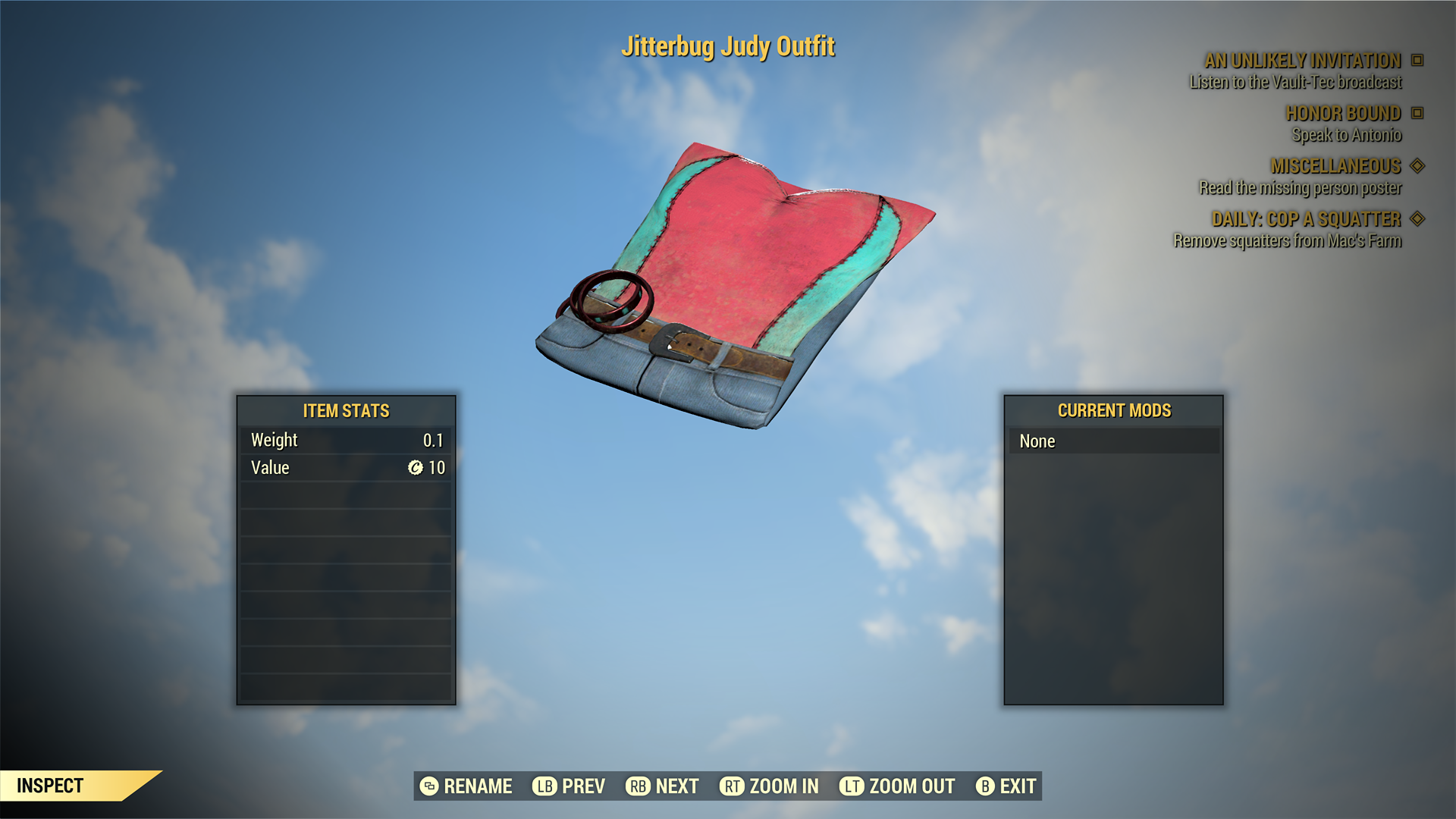 Buy [XBOX] Jitterbug Judy Outfit P in FALLOUT 76 Items - Offer #2526921425