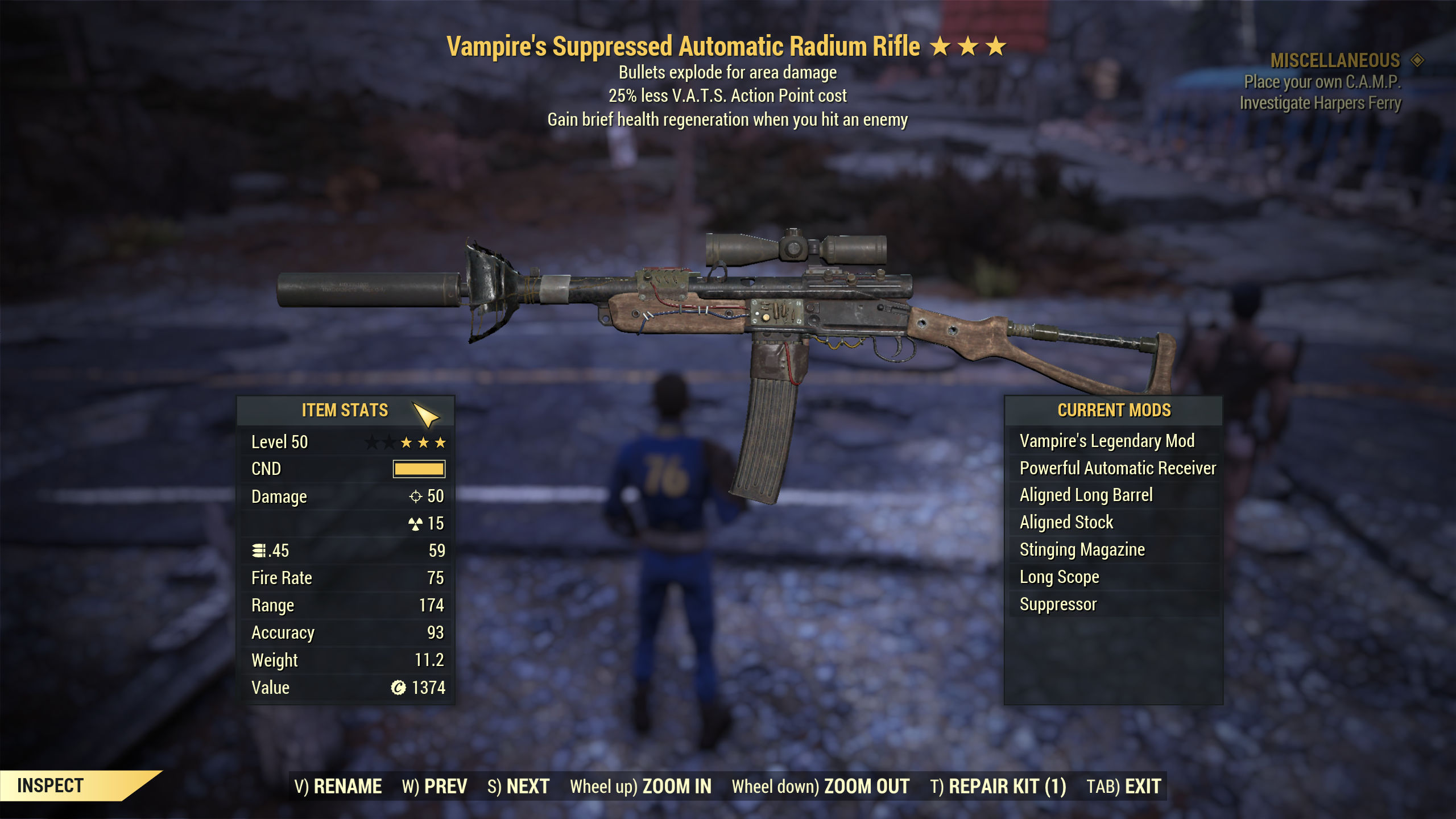 Buy Vampire's Explosive Radium Rif in FALLOUT 76 Items - Offer #257519635