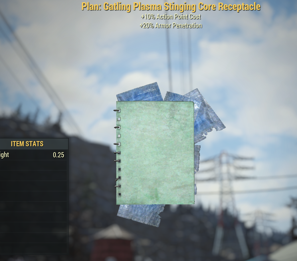 Buy Plan: Gatling Plasma Stinging in FALLOUT 76 Items - Offer #25967914