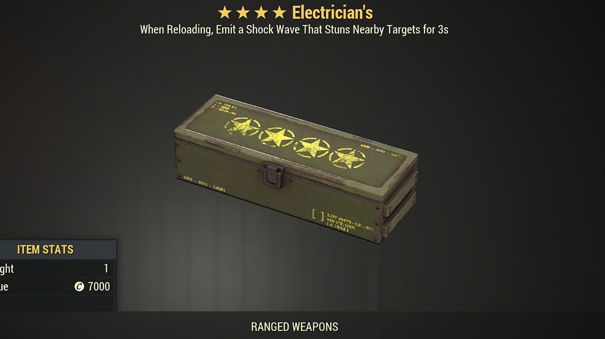 Buy [PS] Electricians's Legendary in FALLOUT 76 Items - Offer #253871644