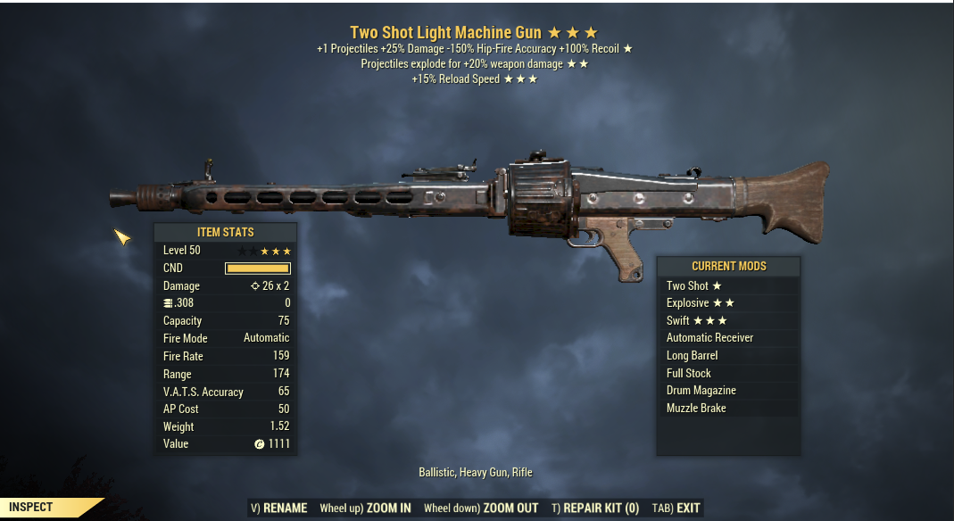 Buy Two Shot Explosive 15% Reload in FALLOUT 76 Items - Offer #2428510934