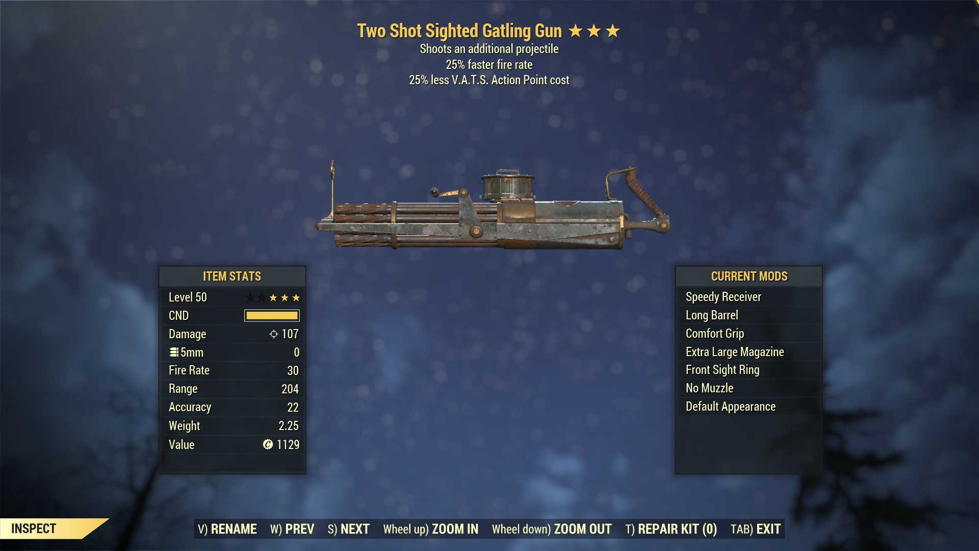 Buy Two Shot Gatling Gun (25% fast in FALLOUT 76 Items - Offer #262160615