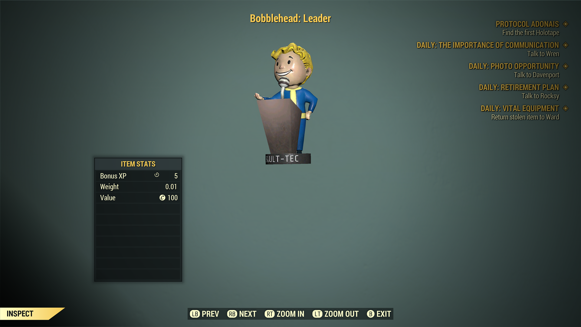 Buy [XBOX] Bobblehead: Leader x500 in FALLOUT 76 Items - Offer #244410650