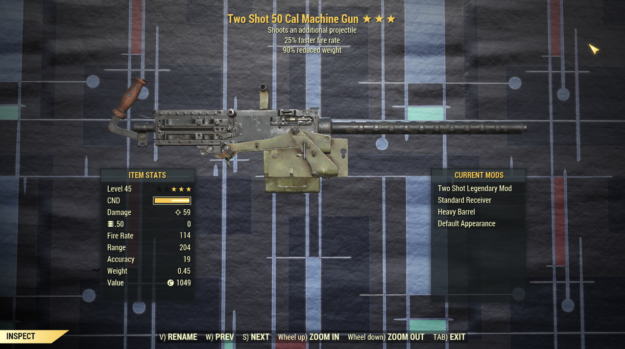 Buy Two Shot Explosive Machine Gun in FALLOUT 76 Items - Offer #2419684267