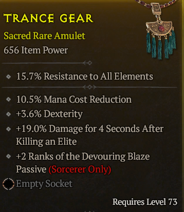 Buy SORCERESS AMULET LEVEL 73 MANA in DIABLO 4 Items - Offer #2318732600