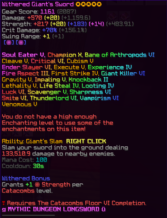 Buy Mythic Withered Giant's Sword in MINECRAFT: HYPIXEL Items - Offer ...