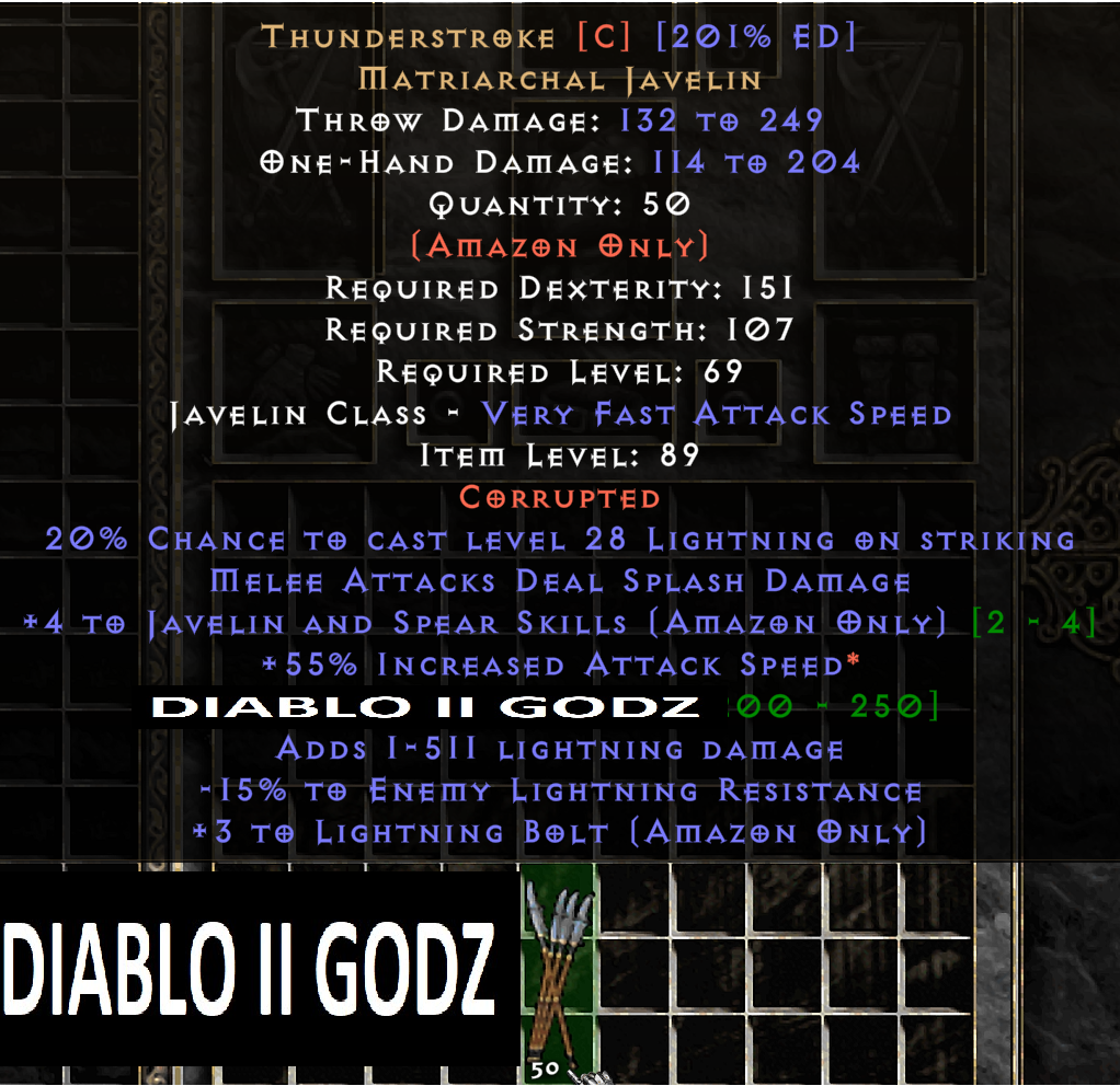 Buy 55 IAS ThunderStroke | 55ias T in PROJECT DIABLO 2 Items - Offer #2329868318