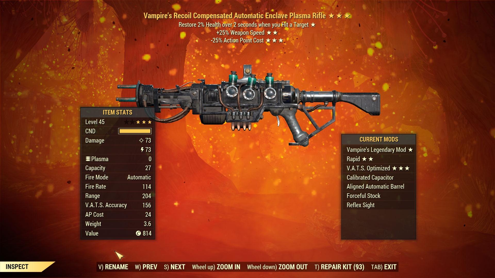 Buy Vampire's Enclave Plasma Rifle in FALLOUT 76 Items - Offer #256822408