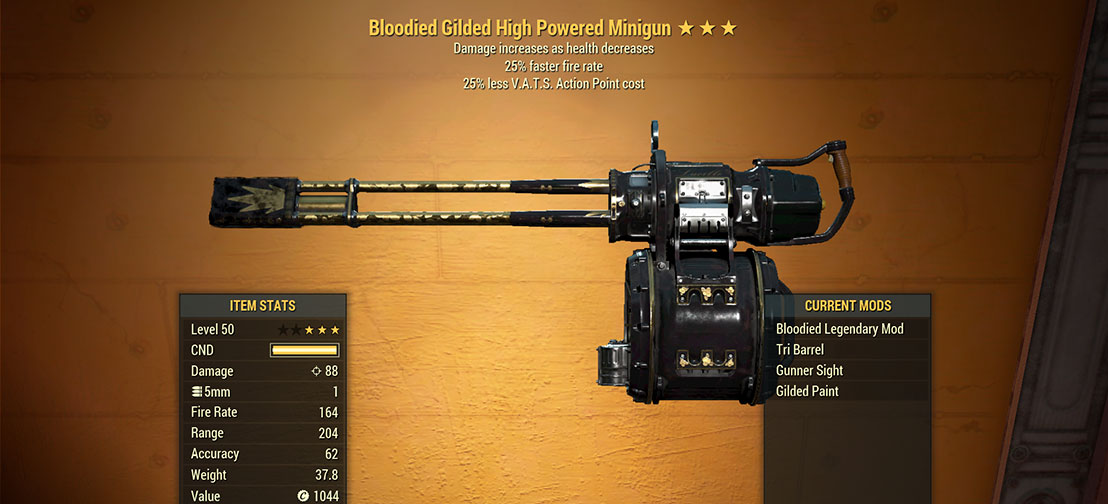 Buy Bloodied Gilded Minigun Level in FALLOUT 76 Items - Offer #2510814258