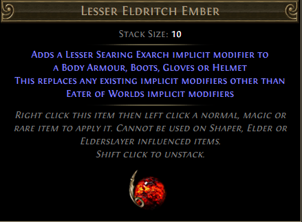 Buy Lesser Eldritch Ember in PATH OF EXILE Items - Offer #2336099986
