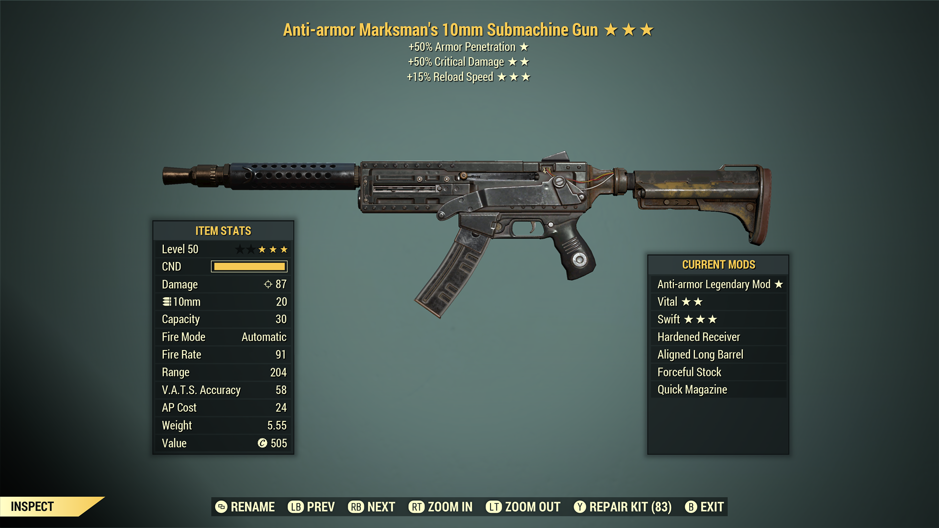 Buy [XBOX] Anti-armor 10mm Submach in FALLOUT 76 Items - Offer #2521523597