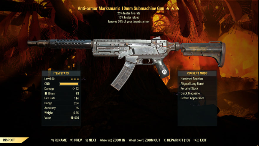 Buy Anti-armor 10mm Submachine Gun in FALLOUT 76 Items - Offer #2516456645