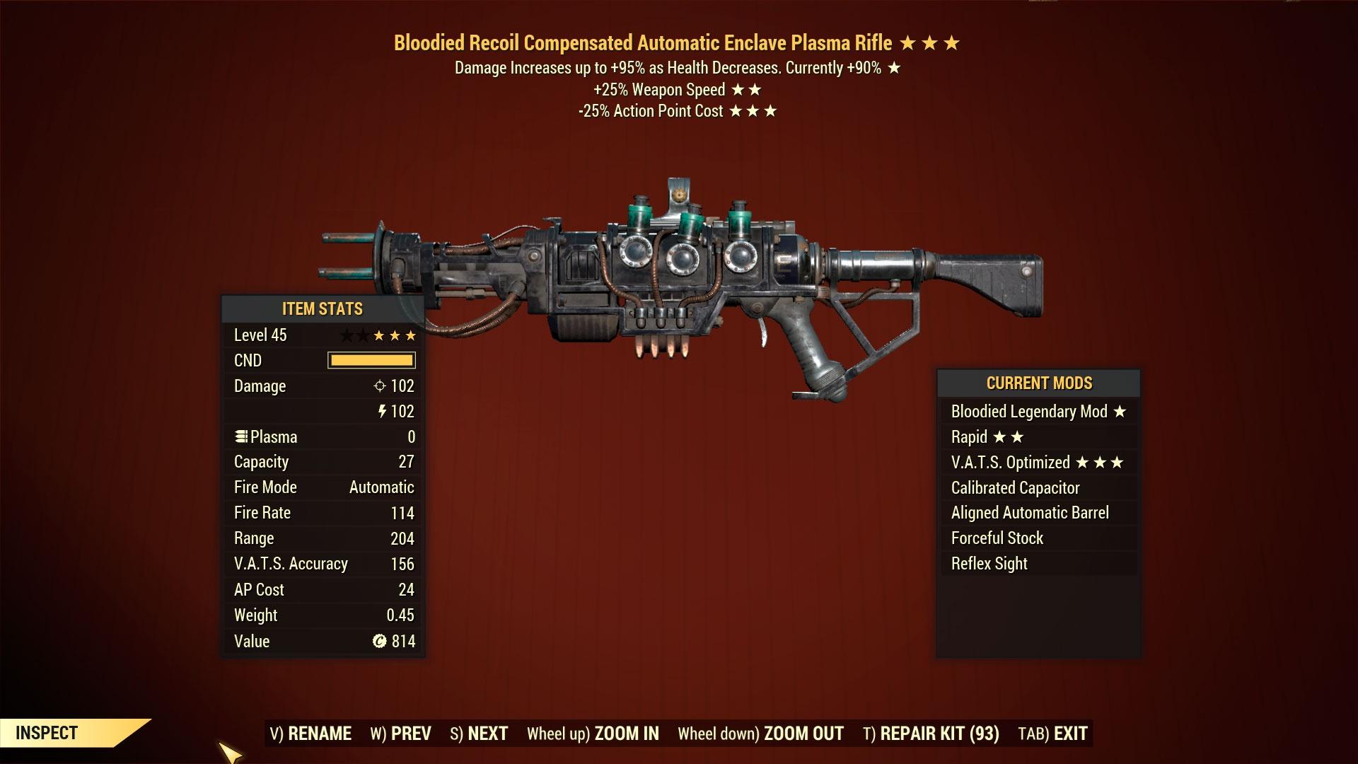 Buy Bloodied Enclave Plasma Rifle in FALLOUT 76 Items - Offer #2510858380