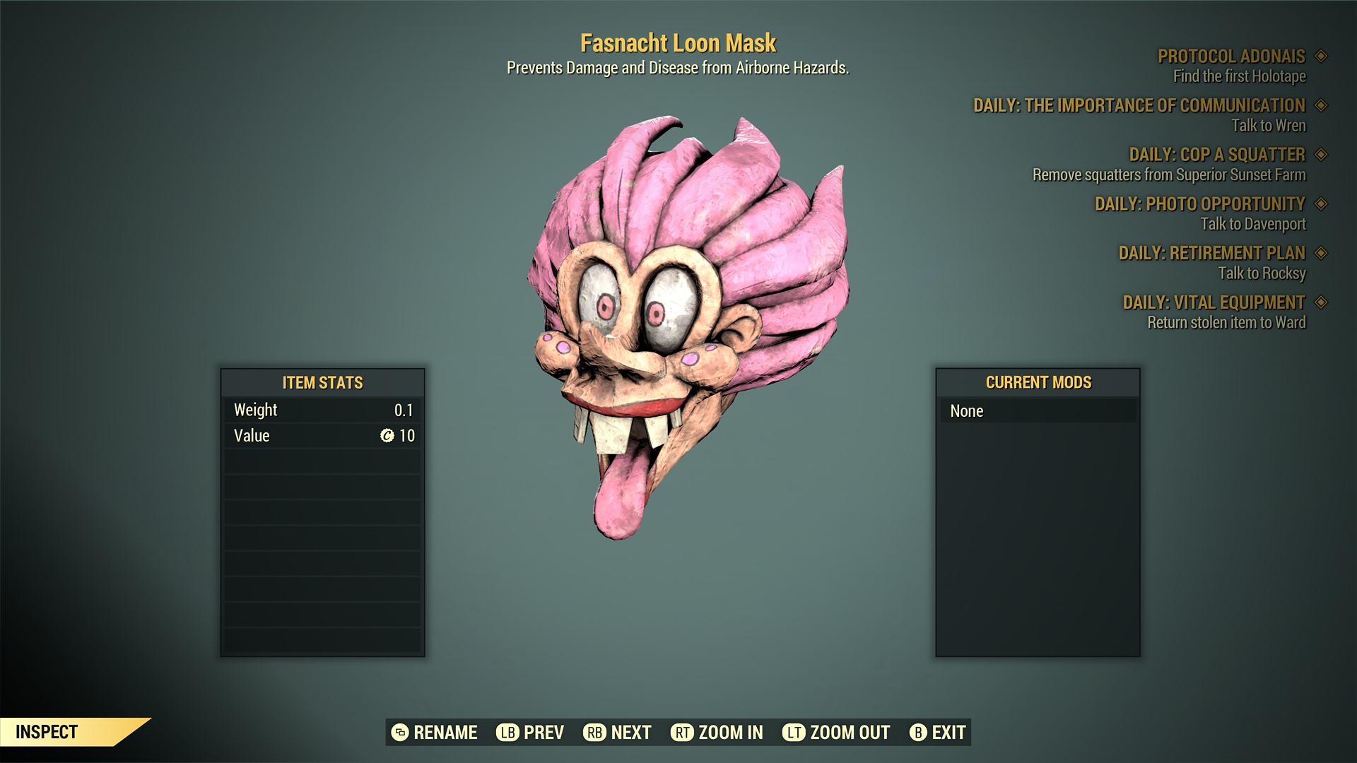Buy [XBOX] Fasnacht Loon Mask in FALLOUT 76 Items - Offer #256111046