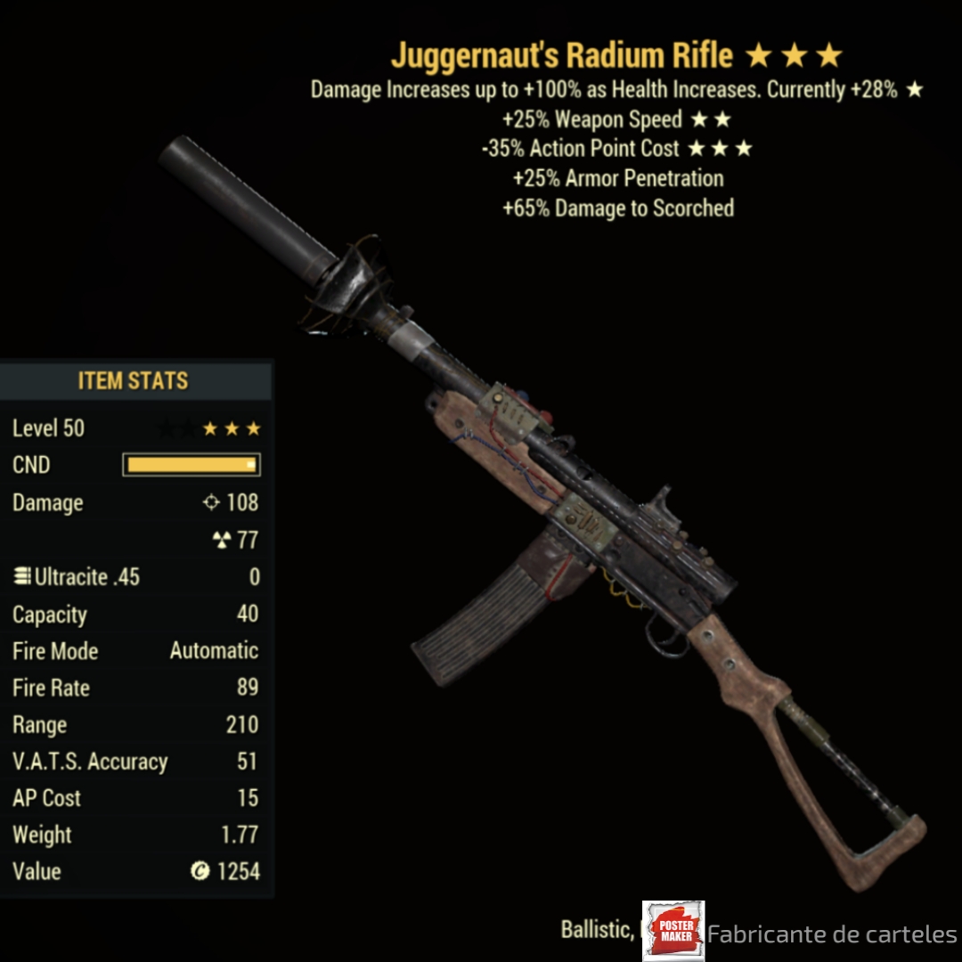 Buy J2535 Rifle Radium / Juggernau in FALLOUT 76 Items - Offer #2524637321