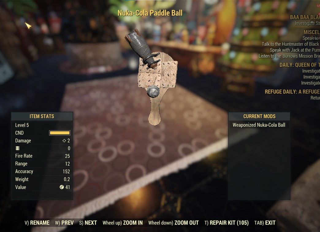 Buy Nuka-Cola Paddle Ball in FALLOUT 76 Items - Offer #2313641438