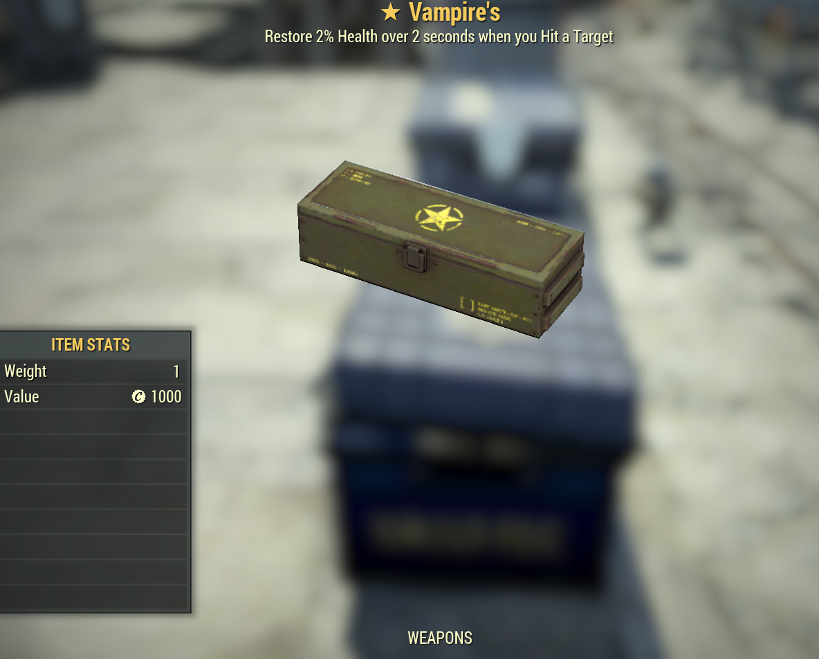 Buy ★Vampire's [Mod Box] in FALLOUT 76 Items - Offer #252750916