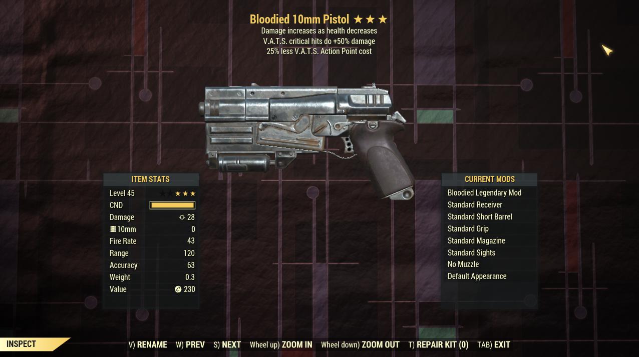 Buy Bloodied 50% VATS Critical Sho in FALLOUT 76 Items - Offer #259019457
